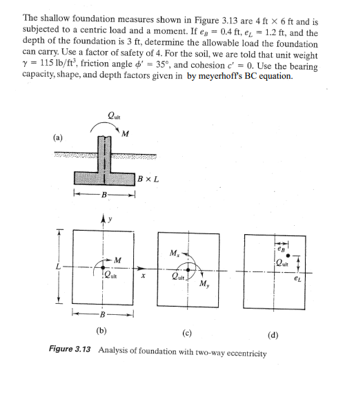 Solved edo Problem 1., ﻿using Meyerhoffs BC equation below | Chegg.com