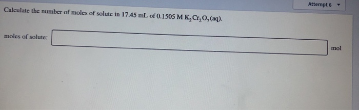 Solved Calculate The Number Of Moles Of Solute In 17 45 Ml