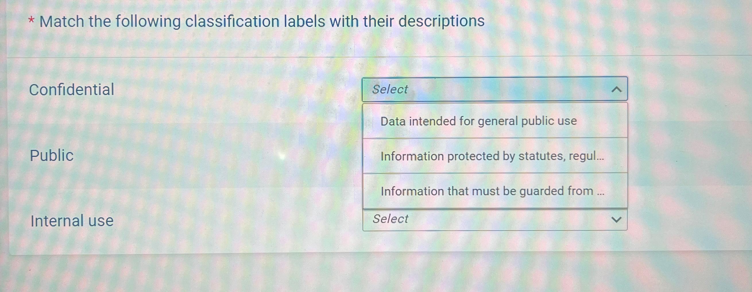 Solved Match the following classification labels with their | Chegg.com