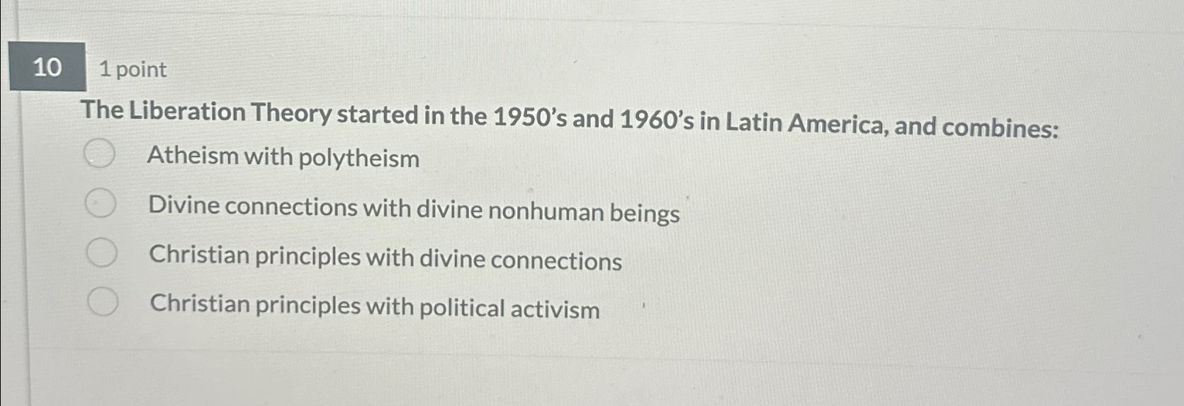 Solved 101 ﻿pointThe Liberation Theory started in the 1950's | Chegg.com