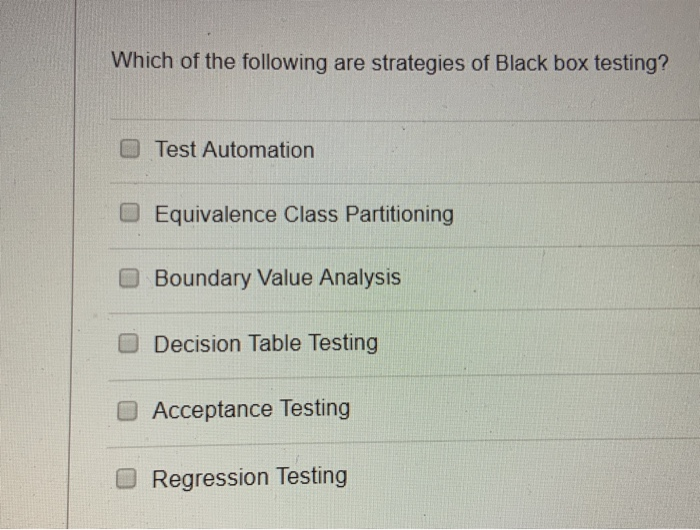 Solved Equivalence class partitioning is used to: find the | Chegg.com