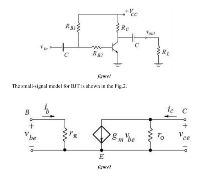 Solved The small-signal model for BJT is shown in the | Chegg.com