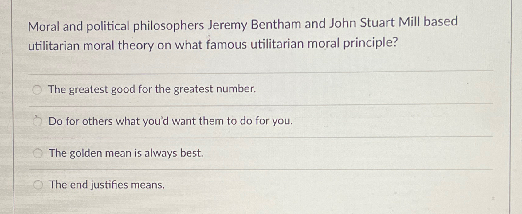 Solved Moral and political philosophers Jeremy Bentham and | Chegg.com