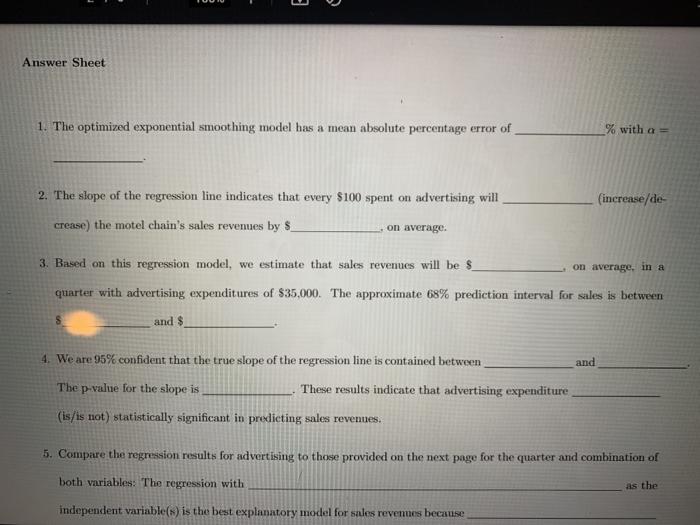 Solved The Excel file Regression Time Series Data Set | Chegg.com
