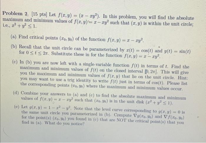 Solved Please solve this calc 3 problem, I will upvote your | Chegg.com