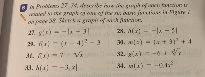 Solved B In Problems 27—34, describe how the graph of each | Chegg.com