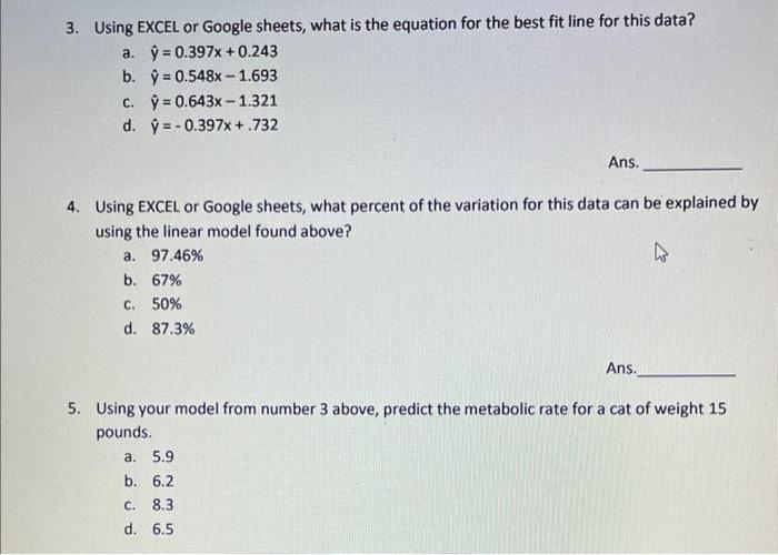 Solved Problems 1 through 6 use the following data:3. Using | Chegg.com