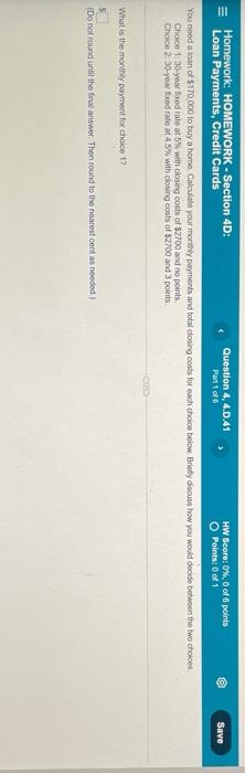 Solved III Save Homework: HOMEWORK - Section 4D: Question 4, | Chegg.com