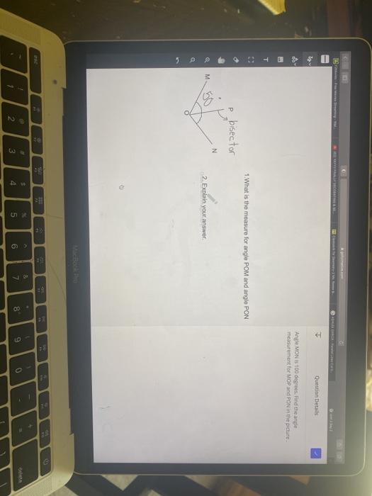Solved Question Details Angle MON IS 100 degrees. Find the | Chegg.com