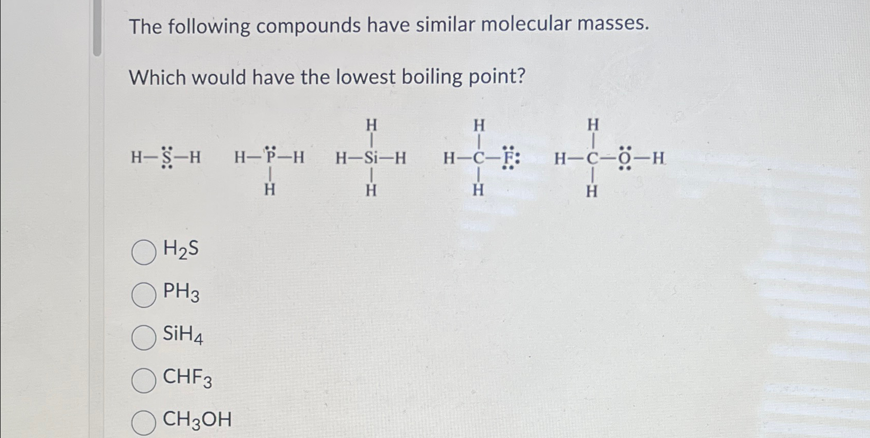 Solved The following compounds have similar molecular | Chegg.com