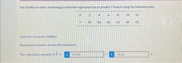 Solved Use StatKey or other technology to find the | Chegg.com
