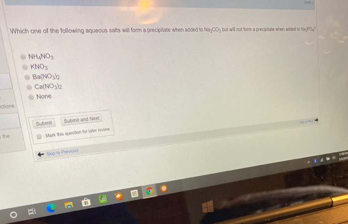 Solved Which one of the following aqueous salts will form a | Chegg.com