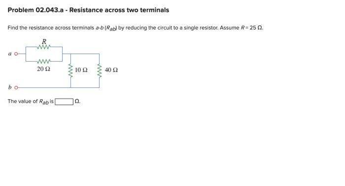 Solved Problem 02.043.a - Resistance across two terminals | Chegg.com