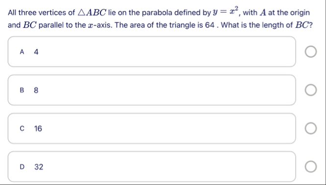 Solved All three vertices of ????ABC ﻿lie on the parabola | Chegg.com