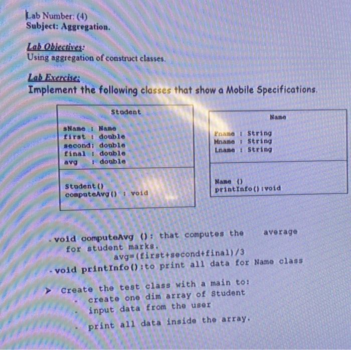 Solved Lab Number 4 Subject Aggregation Lab Obiectives