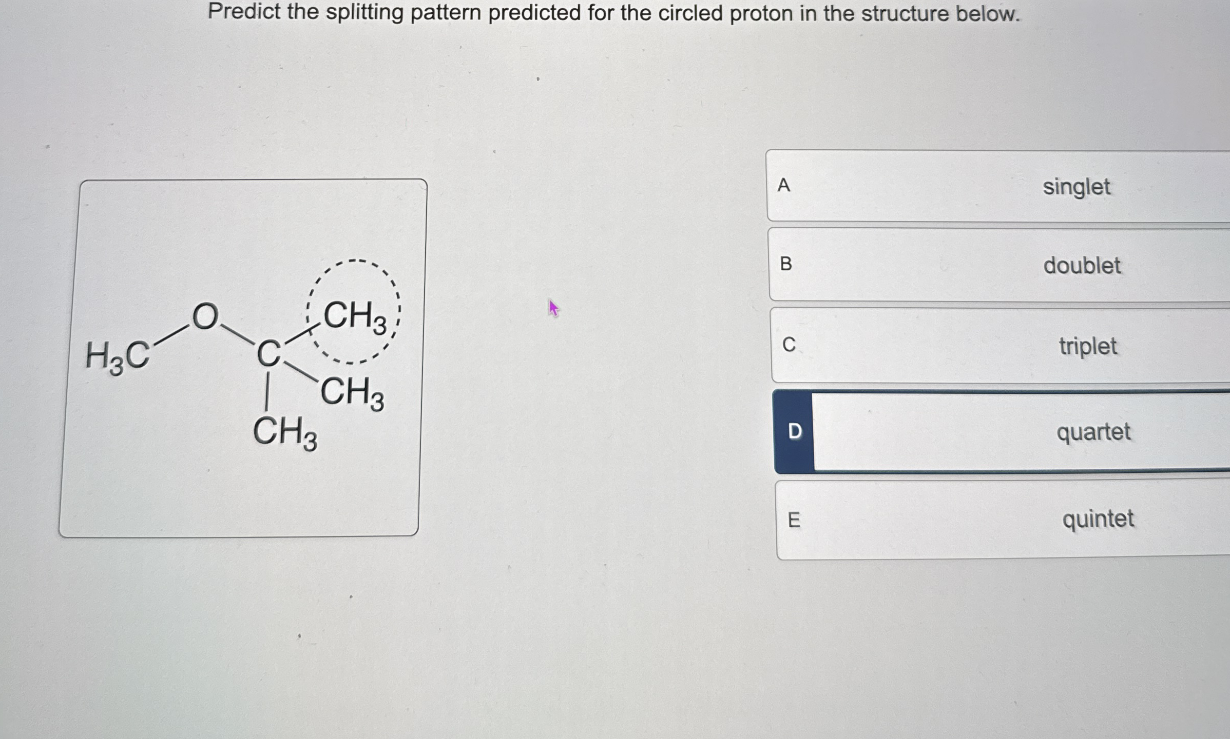 Solved Predict the splitting pattern predicted for the | Chegg.com