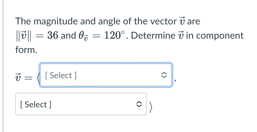 Solved The magnitude and angle of the vector vec(v) | Chegg.com
