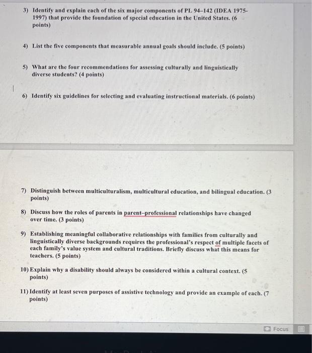 3) Identify and explain each of the six major | Chegg.com