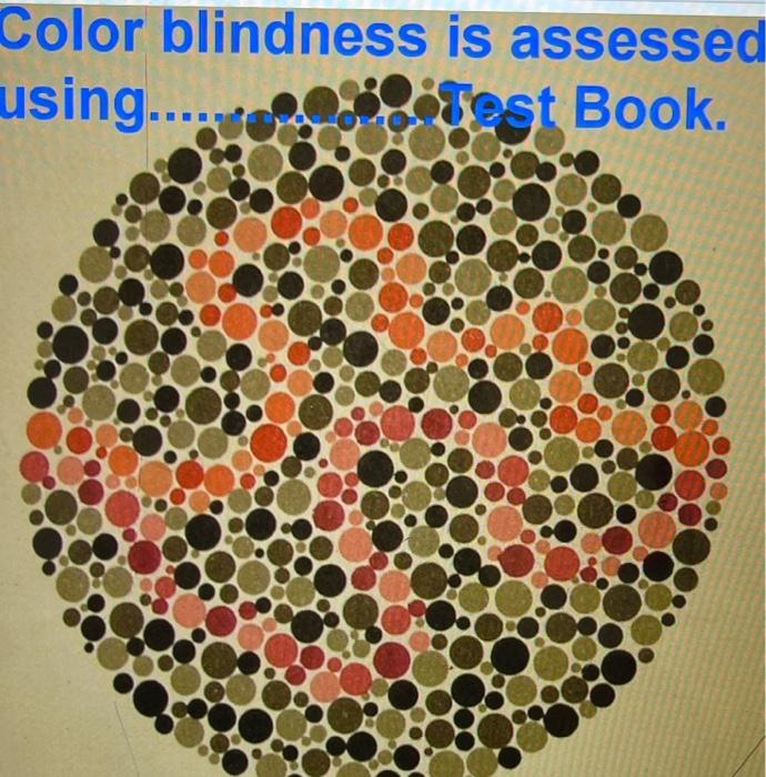 Solved Color blindness is assessed using..... est Book. O | Chegg.com