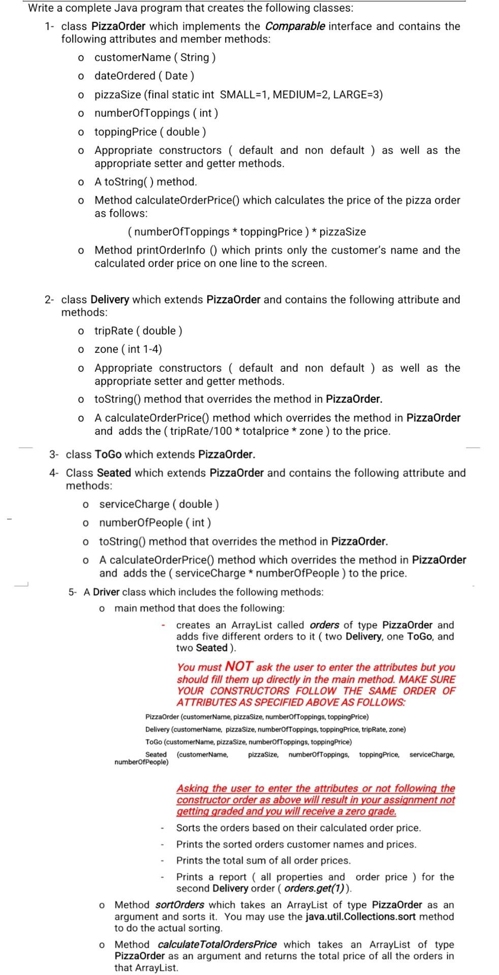 Solved Write a complete Java program that creates the | Chegg.com