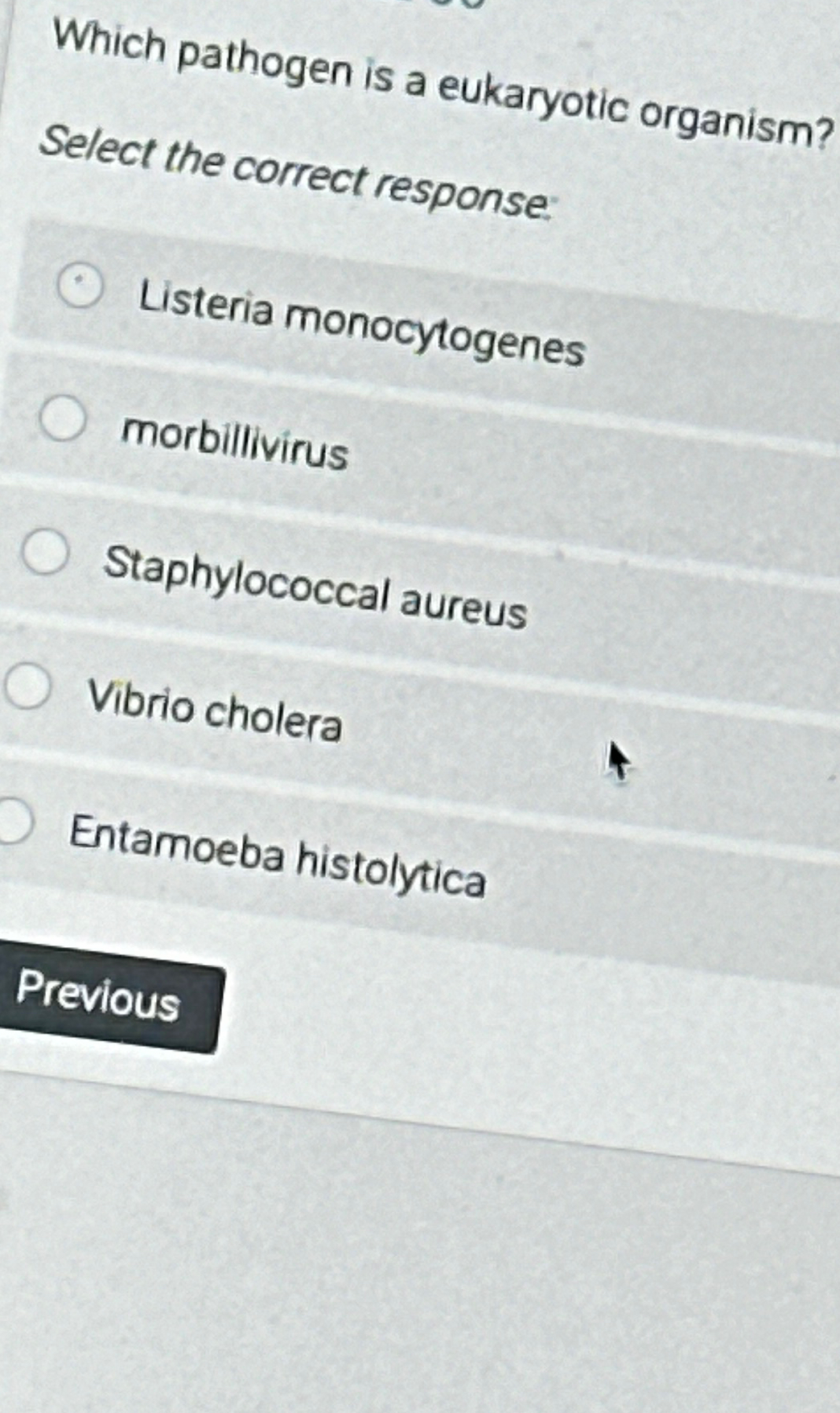 Solved Which pathogen is a eukaryotic organism?Select the | Chegg.com