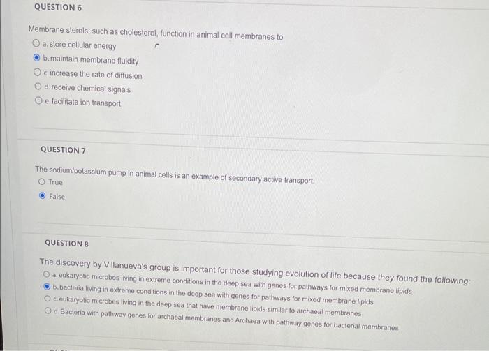 Solved Membrane sterols, such as cholesterol, function in | Chegg.com