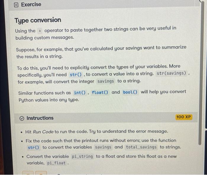 Solved Type conversion Using the + operator to paste | Chegg.com