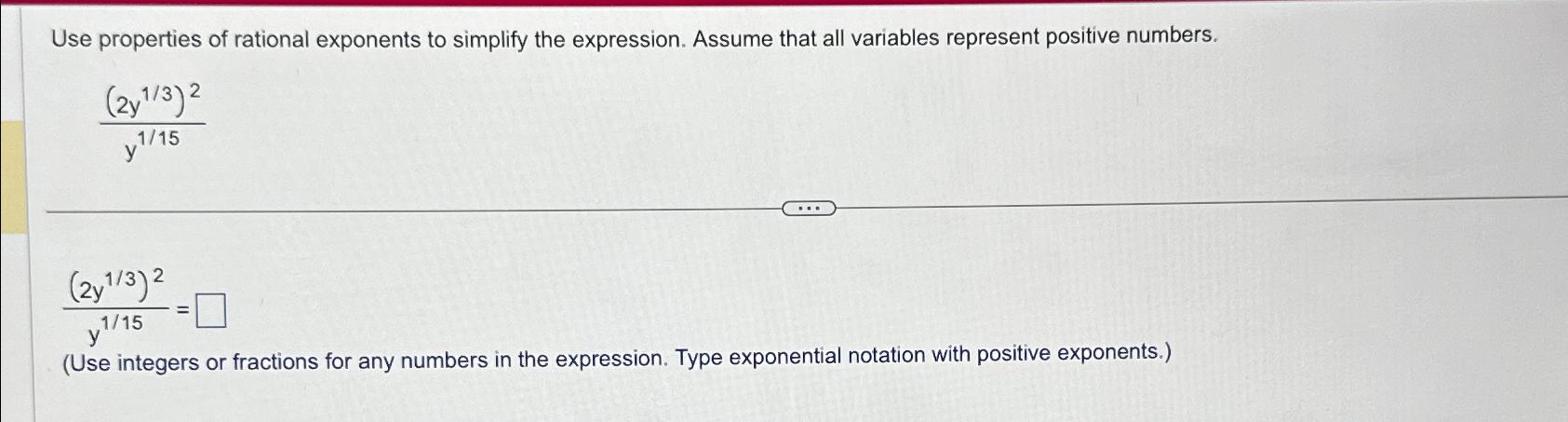 Solved Use properties of rational exponents to simplify the | Chegg.com