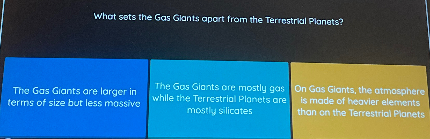 Solved What sets the Gas Giants apart from the Terrestrial | Chegg.com