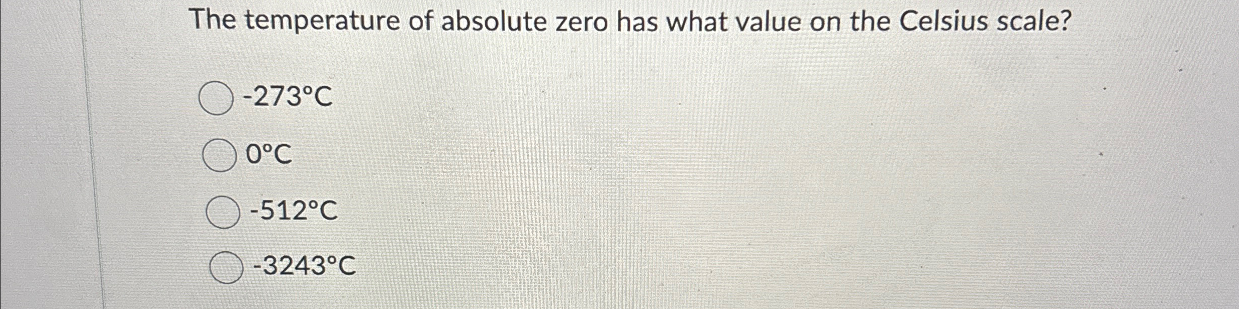 Solved The temperature of absolute zero has what value on | Chegg.com