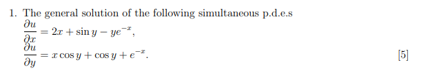 Solved The general solution of the following simultaneous | Chegg.com