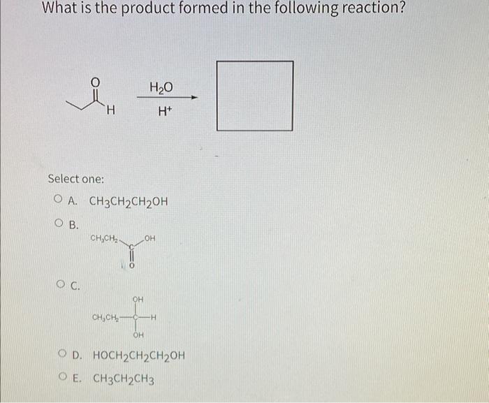 Solved What is the product formed in the following reaction? | Chegg.com