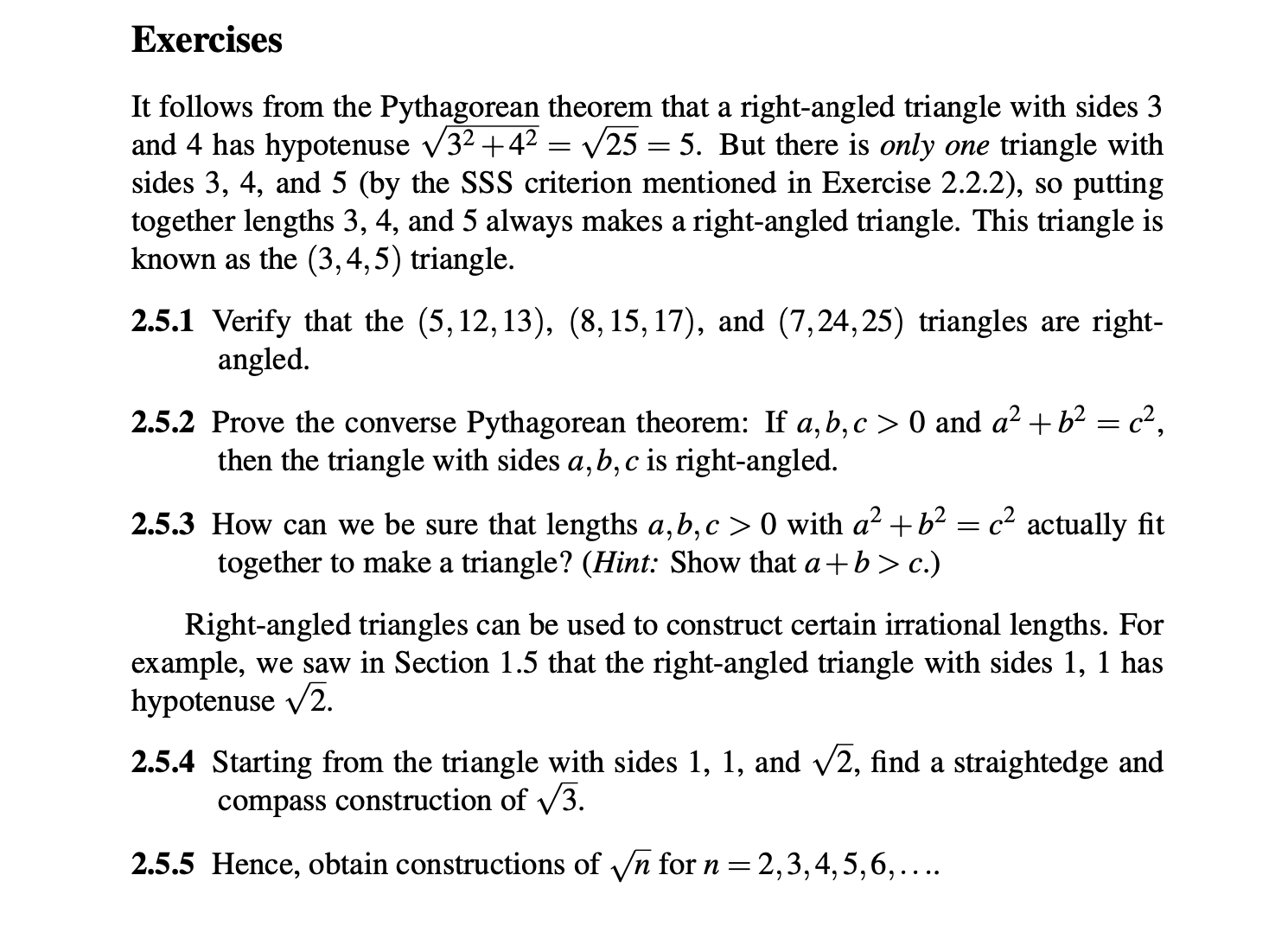 Solved Hello I only need exercise 2.5.3ExercisesIt follows | Chegg.com