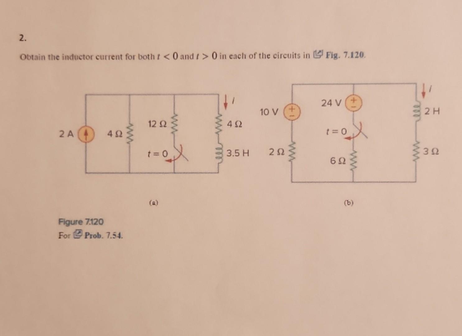 Solved Obtain the inductor current for both t 0 in | Chegg.com