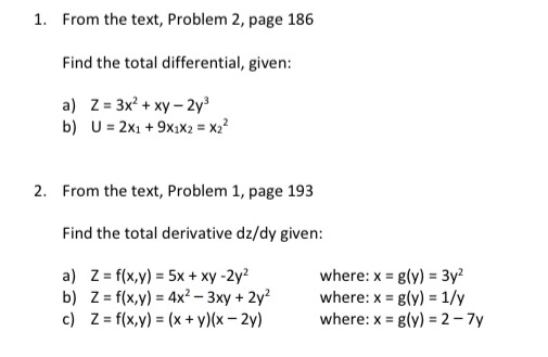 Solved 1. From the text, Problem 2, page 186 Find the total | Chegg.com
