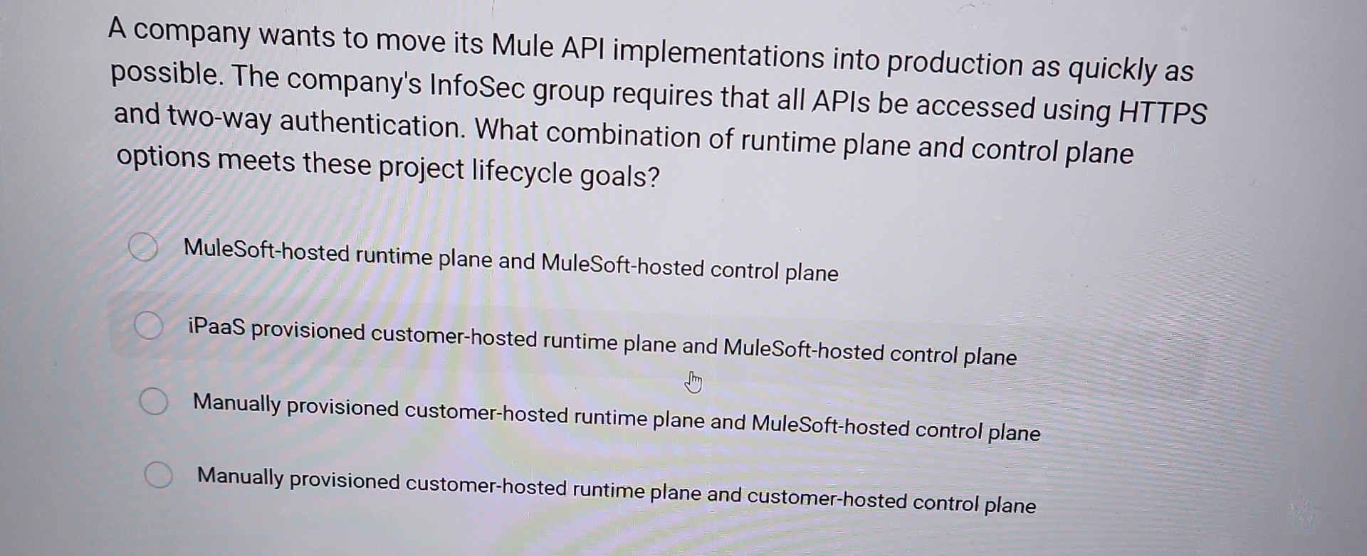 Solved A company wants to move its Mule API implementations | Chegg.com