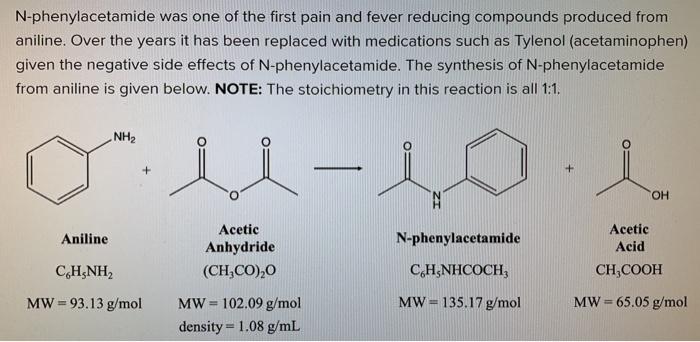 Solved N-phenylacetamide was one of the first pain and fever | Chegg.com