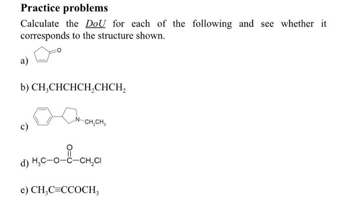 Solved Practice problems Calculate the DoU for each of the | Chegg.com