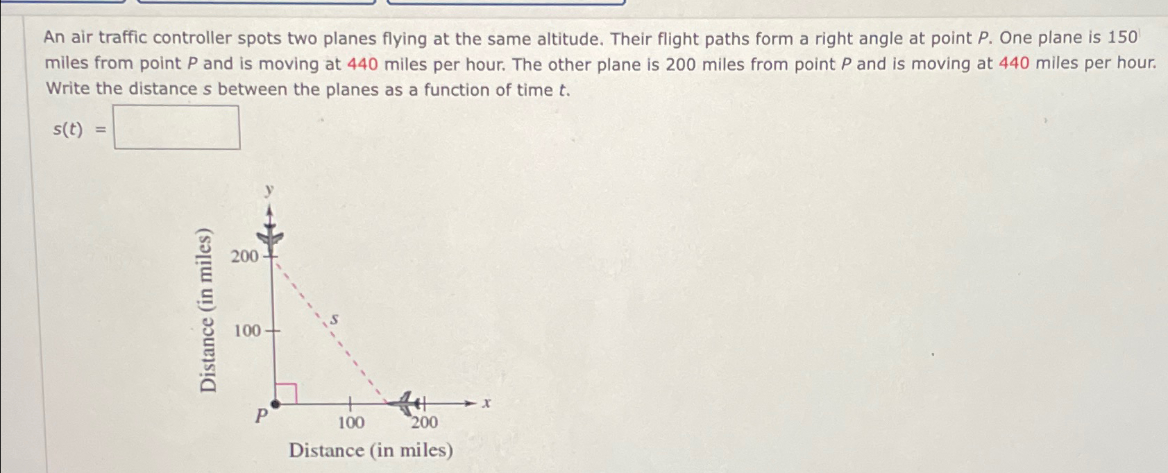 Solved An air traffic controller spots two planes flying at | Chegg.com