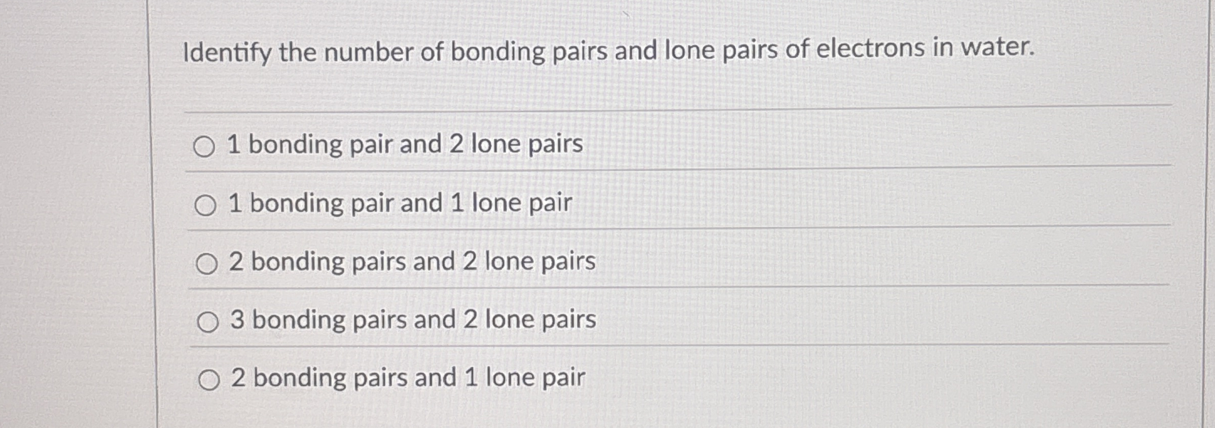 Solved Identify the number of bonding pairs and lone pairs | Chegg.com