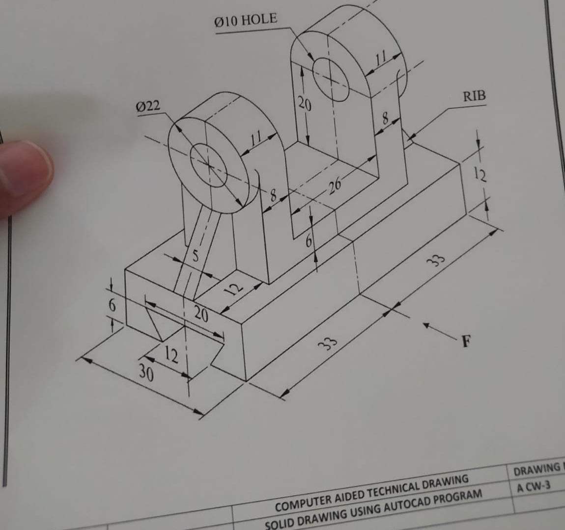 SOLID DRAWING USING AUTOCAD PROGRAM. How we draw this | Chegg.com