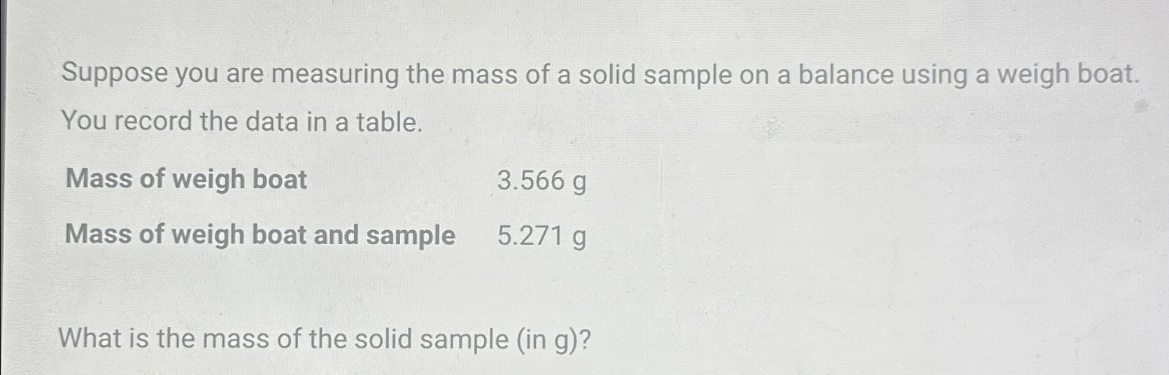 Solved Suppose you are measuring the mass of a solid sample | Chegg.com
