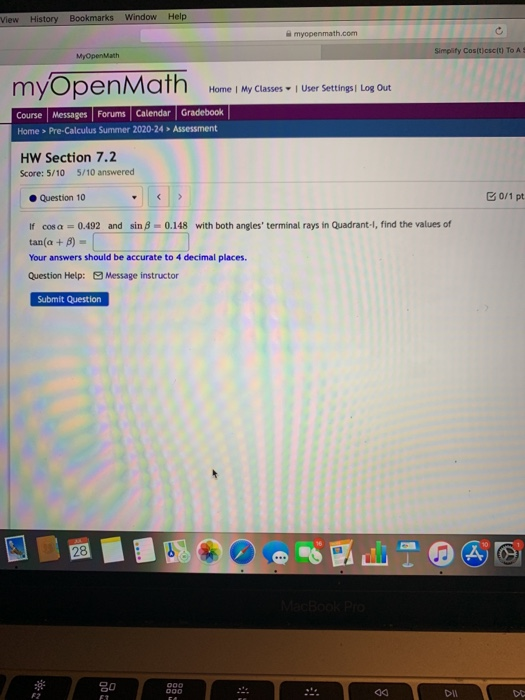 Solved View History Bookmarks Window Help myopenmath.com | Chegg.com
