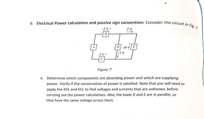 Solved 6. Electrical Power calculation and passive sign | Chegg.com