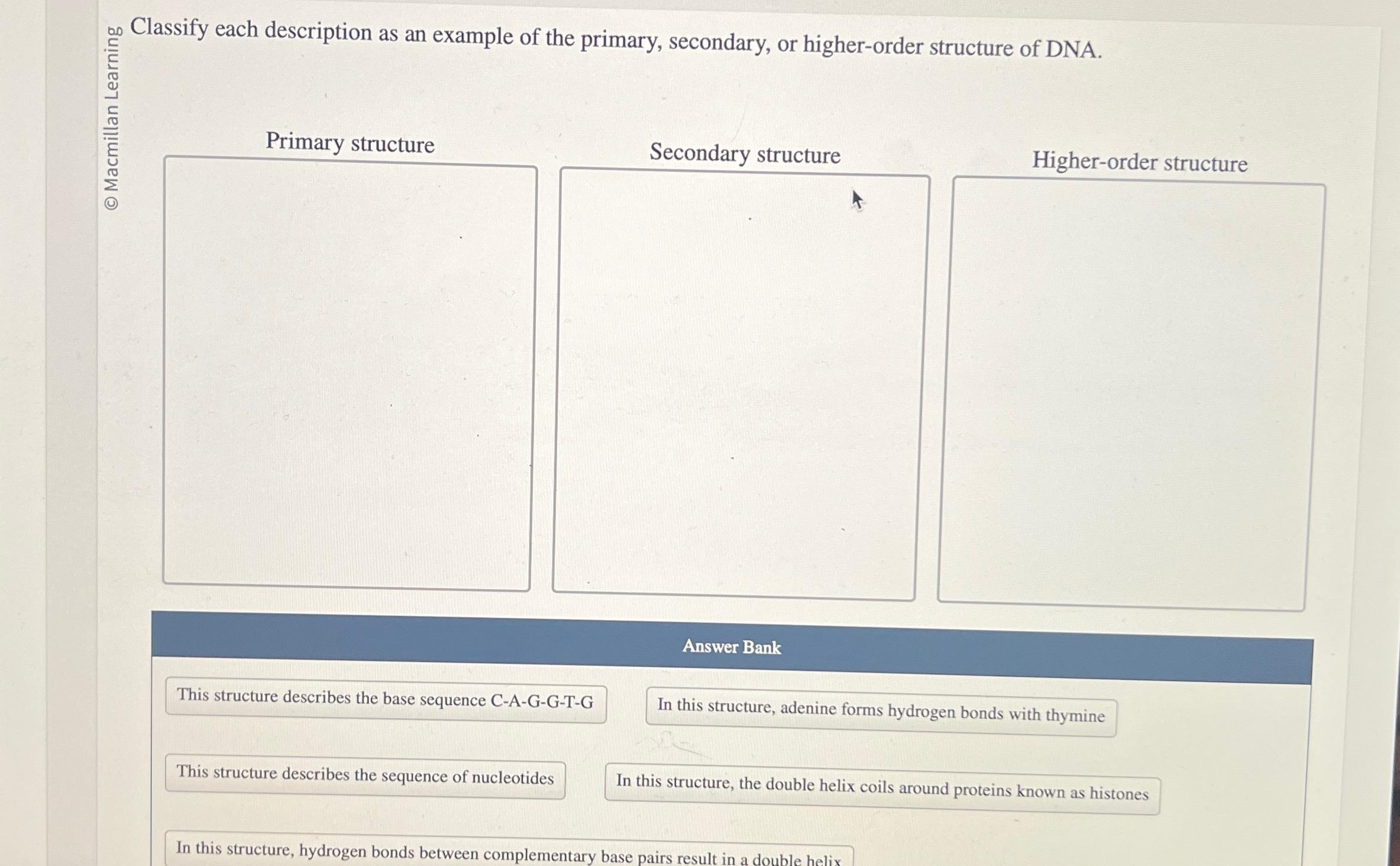 Solved Classify each description as an example of the | Chegg.com