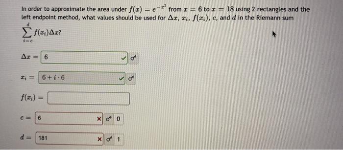 Solved In order to approximate the area under f(x)=e−x2 from | Chegg.com