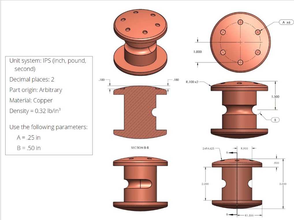 Solved Create this in solidworks. Show each steps along with | Chegg.com