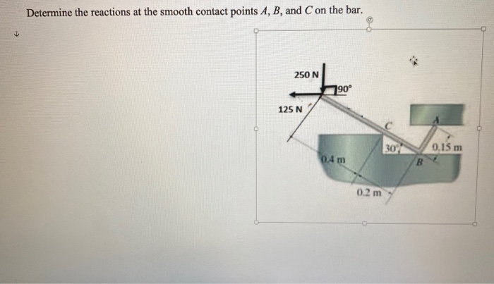 Solved Determine the reactions at the smooth contact points | Chegg.com
