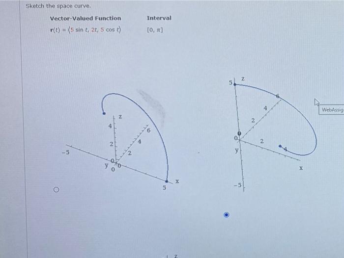Solved Sketch the space curve. Interval Vector-Valued | Chegg.com