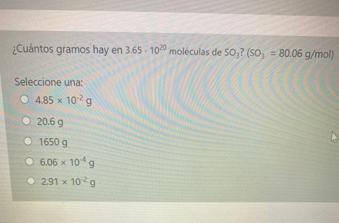 Solved How many grams are in 3.65 - 10^20 molecules of | Chegg.com